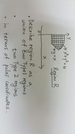 Solved Describe region R as a union of two Type 1 regions | Chegg.com