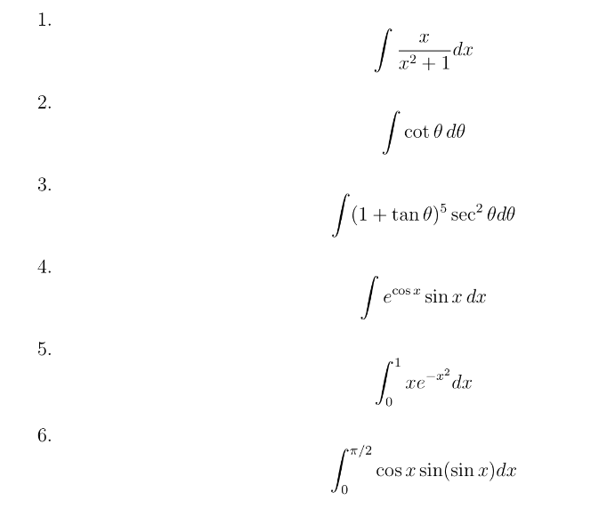 Solved f x / x2 + 1dx f cot theta dtheta f (1 + tan theta)5 | Chegg.com