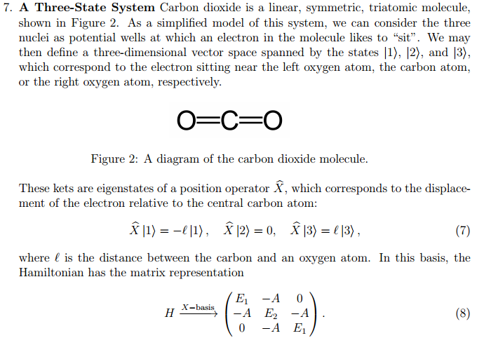A Three-State System Carbon dioxide is a linear, | Chegg.com