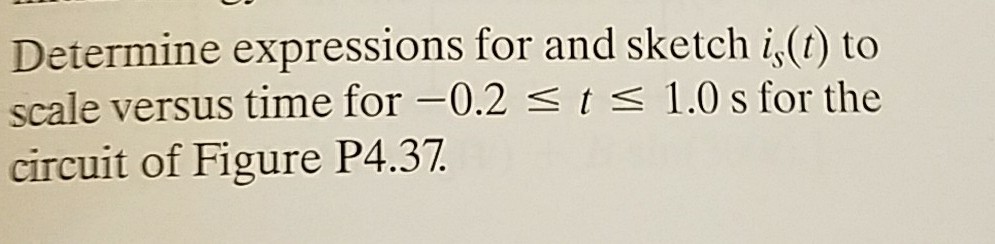 Solved Determine expressions for and sketch is (t) to scale | Chegg.com