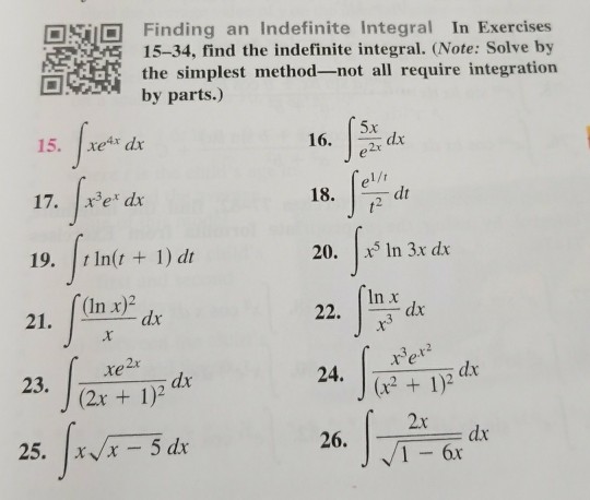 Solved Finding An Indefinite Integral In Exercises 15 34