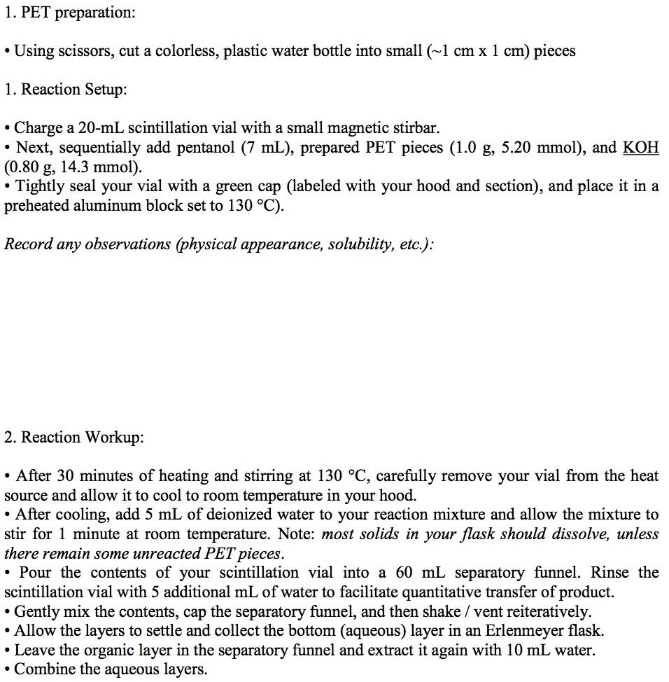 1. PET preparation: . Using scissors, cut a | Chegg.com