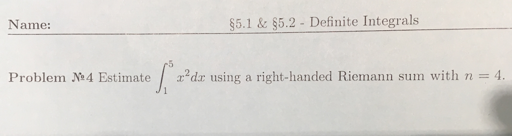 Solved Estimate integral^5_1 x^2 dx using a right-handed | Chegg.com