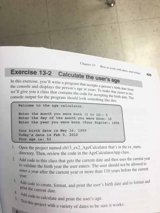Solved Chapter 13 How to work with dates and strings429 | Chegg.com