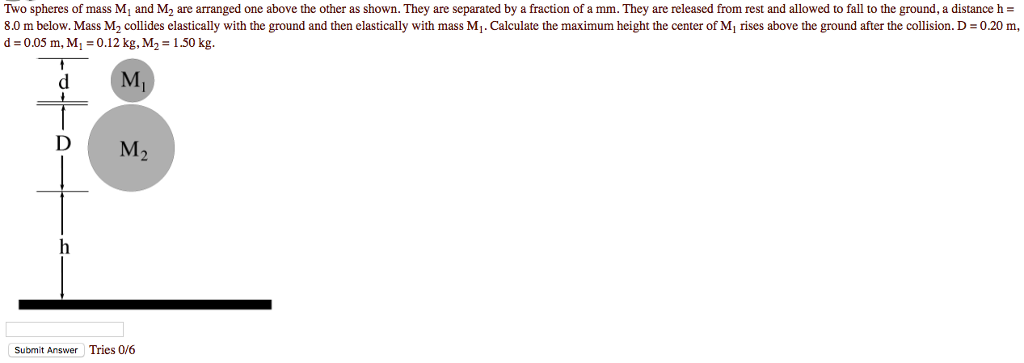 Solved Two spheres of mass Mi and M2 are arranged one above | Chegg.com