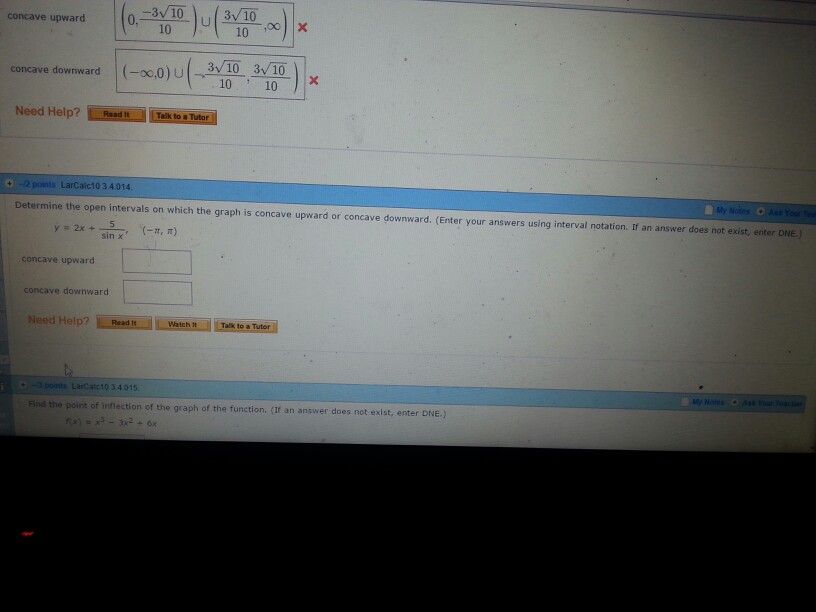 Solved Concave upward concave downward Determine the open | Chegg.com