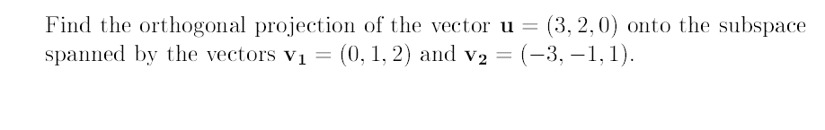 Orthogonal Vector Projection Formula