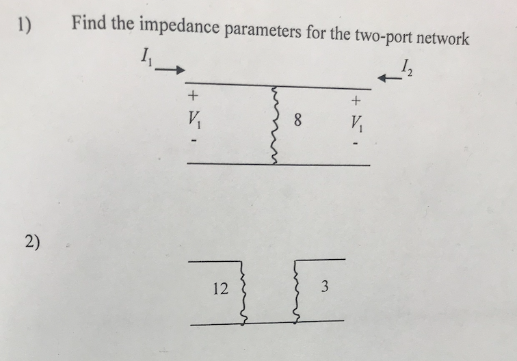Solved 1) Find the impedance parameters for the two-port | Chegg.com