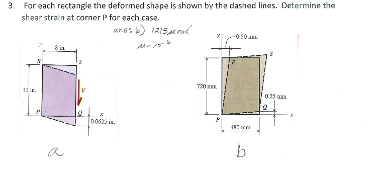 Solved For each rectangle the deformed shape is shown by the | Chegg.com