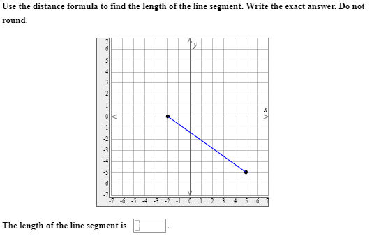 Solved Use the distance formula to find the length of the | Chegg.com
