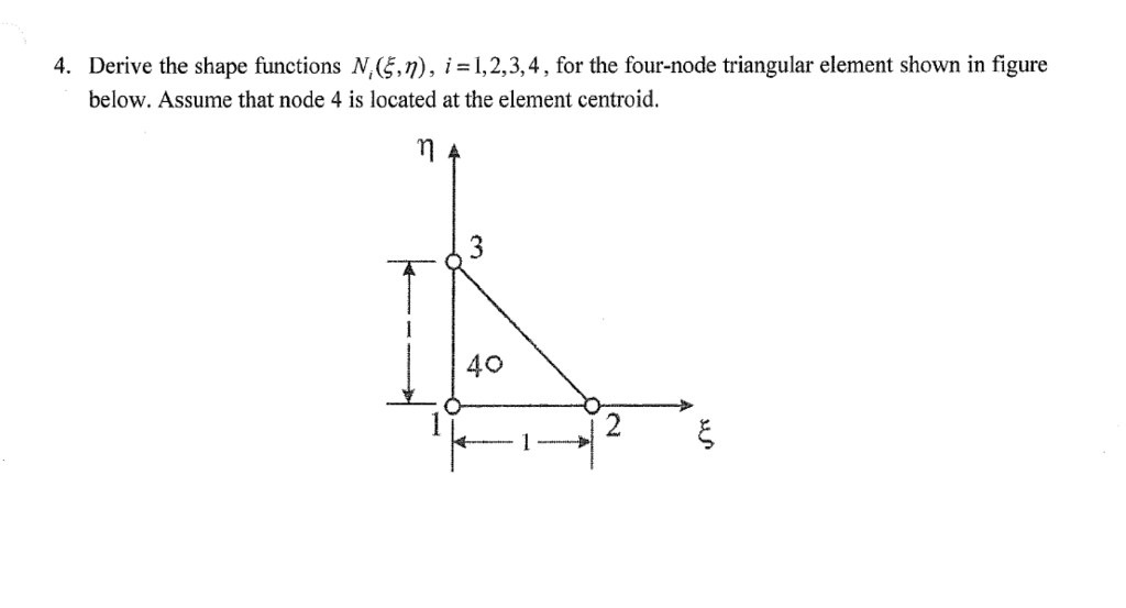 Solved Derive the shape functions N,(5,7), i= 1,2,3,4, for | Chegg.com