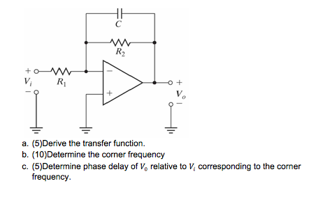Solved Derive the transfer function. Determine the corner | Chegg.com