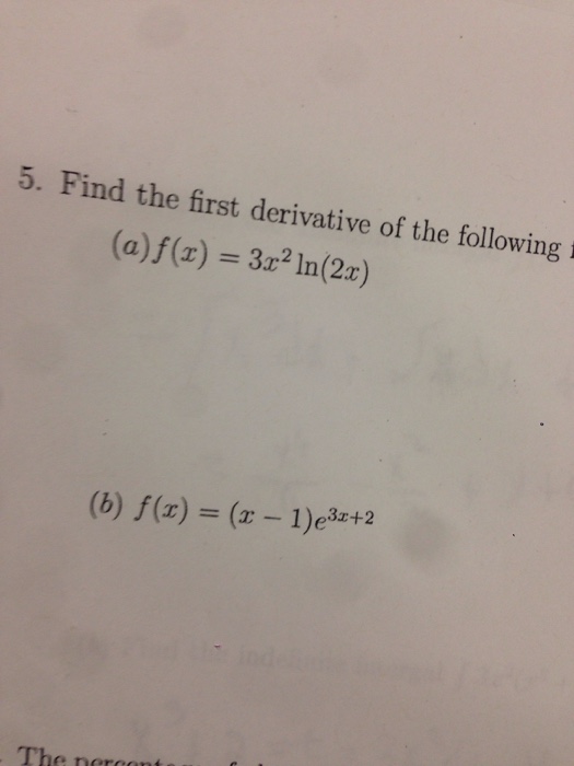 Solved 5. Find the firs derivative of the following (a) f | Chegg.com