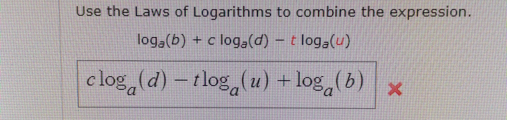 Solved Use the Laws of Logarithms to combine the expression. | Chegg.com