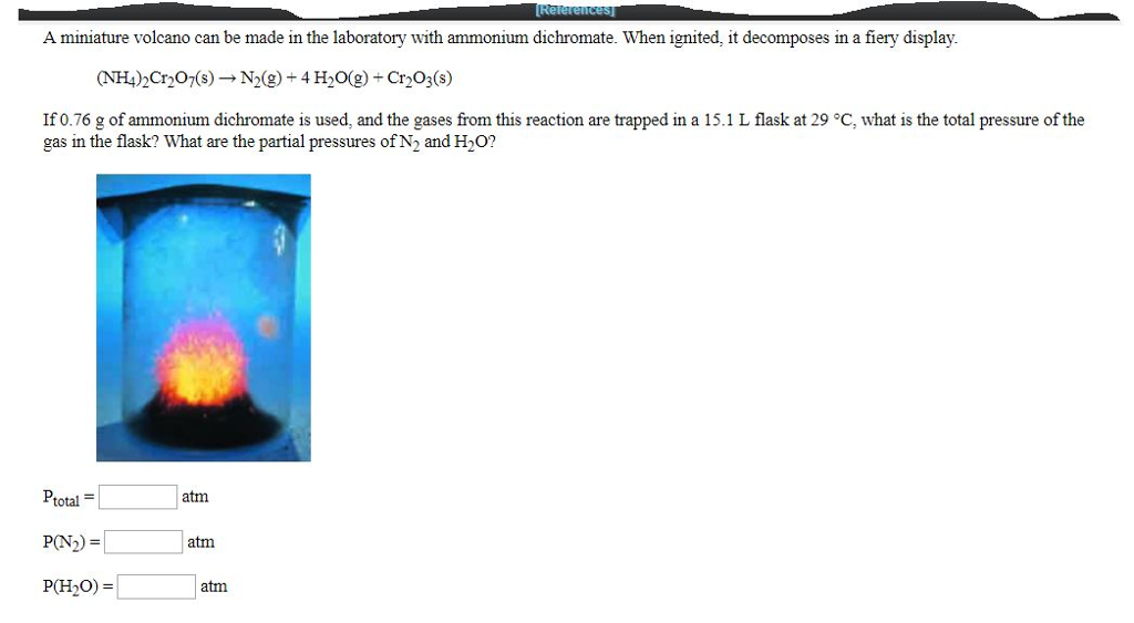 Solved A miniature volcano can be made in the laboratory | Chegg.com