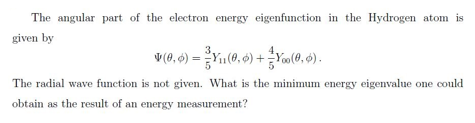 Solved The angular part of the electron energy eigenfunction | Chegg.com
