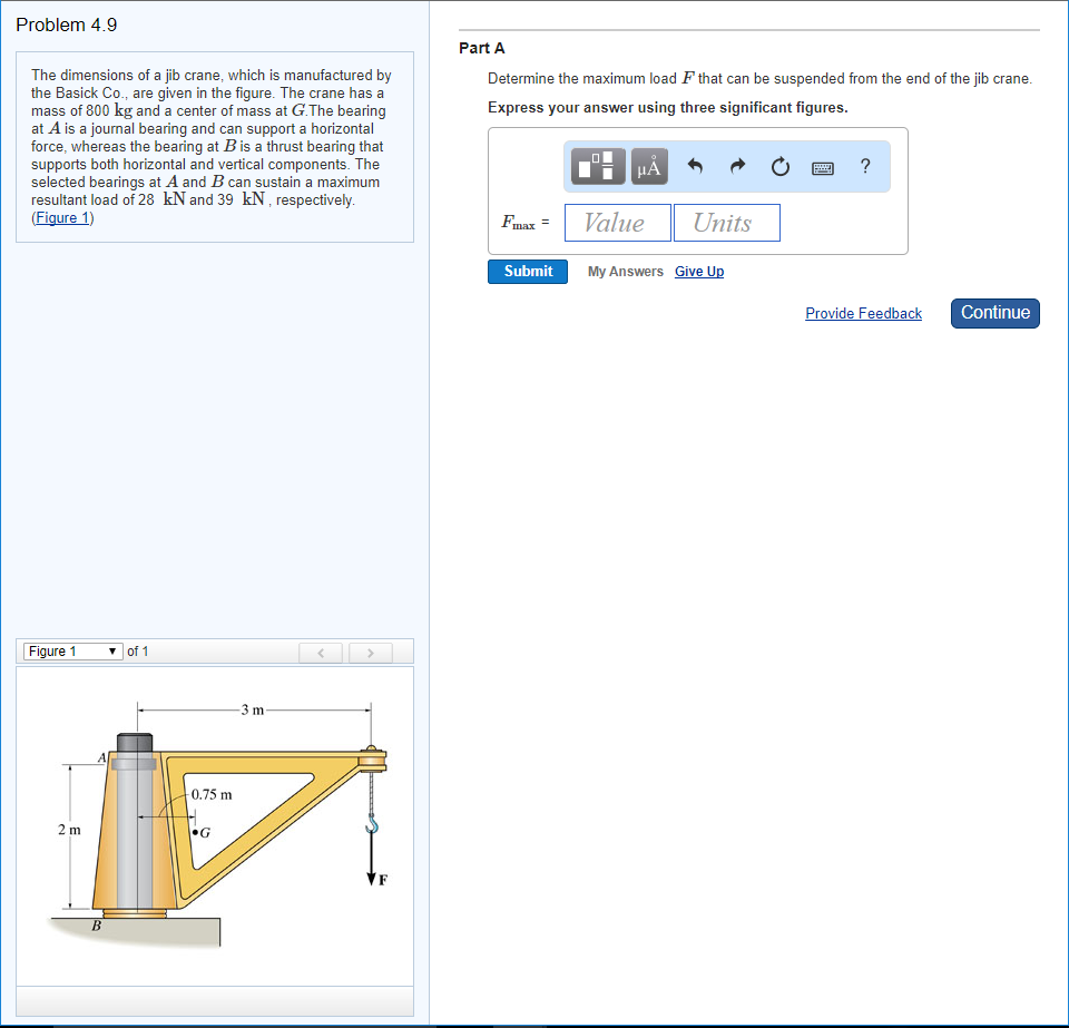 Solved Problem 4.9 Part A The dimensions of a jib crane, | Chegg.com