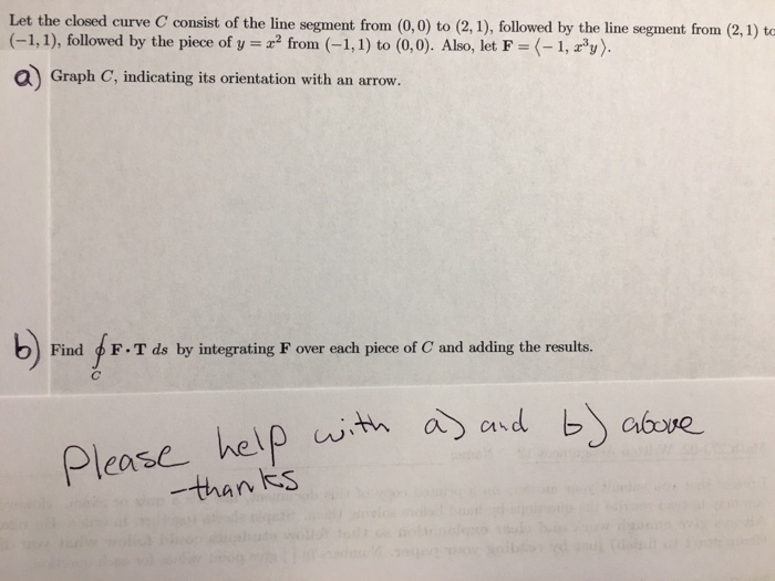 Let the closed curve C consist of the line segment | Chegg.com