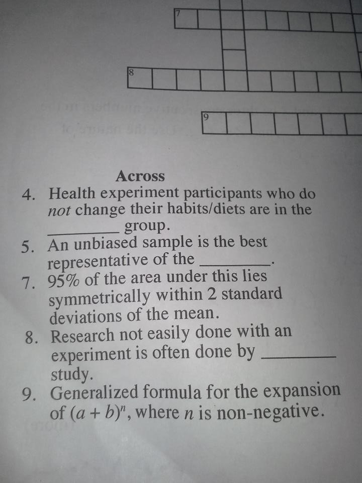 Solved Please Help With This Algebra 2 Crossword Puzzle