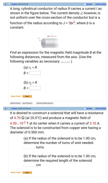 Solved A long, cylindrical conductor of radius R carries a | Chegg.com