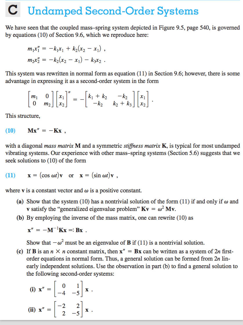 Show that the system (10) has a nontrivial solution | Chegg.com