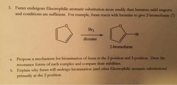 Solved Furan undergoes Electrophilic aromatic substitution | Chegg.com