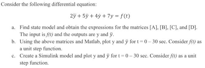 Consider the following differential equation: a. Find | Chegg.com