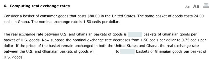 Solved Computing real exchange rates Consider a basket of | Chegg.com