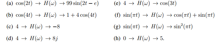 Solved Are The Following Steady State Input Output Pairs