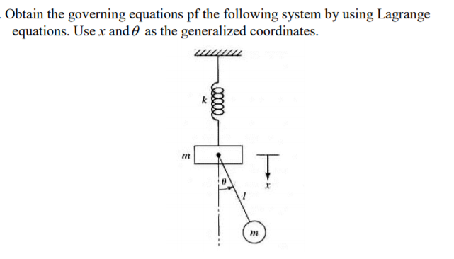 Solved Obtain the governing equations pf the following | Chegg.com