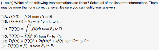 Solved (1 point) Which of the following transformations are | Chegg.com