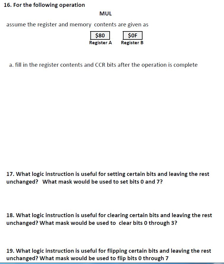Solved assume the register and memory contents are given as | Chegg.com