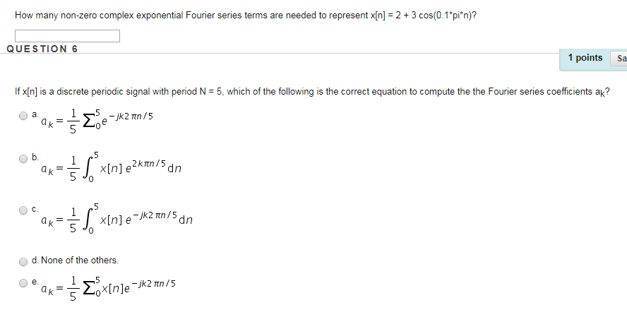 Solved How many non-zero complex exponential Fourier series | Chegg.com