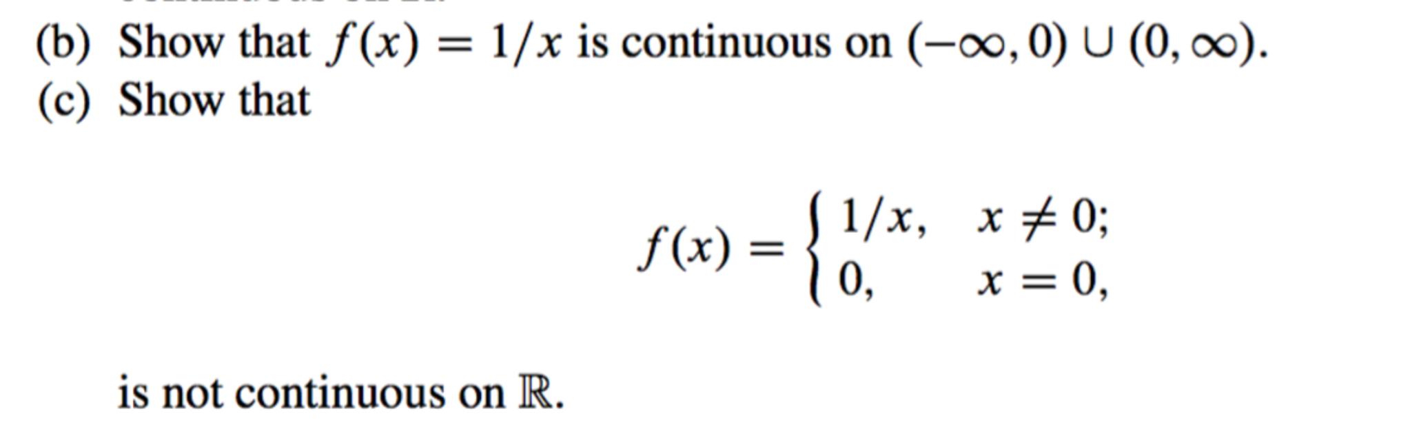 Solved Show that f(x) = 1/x is continuous on (-infinity, 0) | Chegg.com