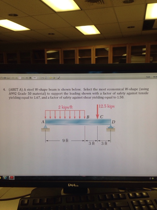 Solved A steel W-shape beam is shown below. Select the most | Chegg.com