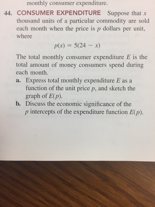Solved monthly consumer expenditure. 44. CONSUMER | Chegg.com