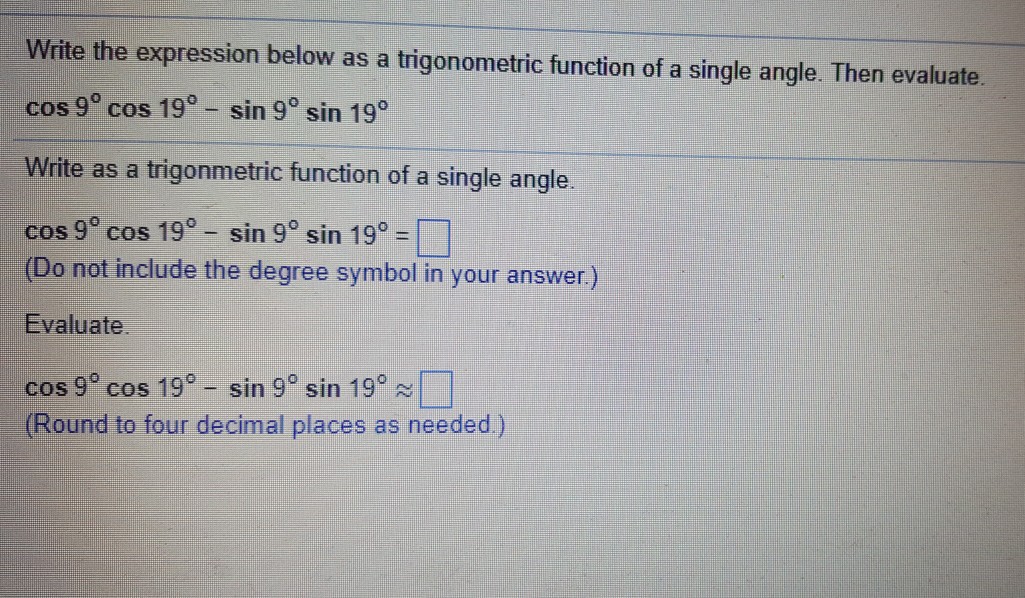 Solved Write the expression below as a trigonometric | Chegg.com
