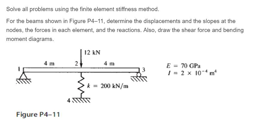 Solved Solve all problems using the finite element stiffness | Chegg.com