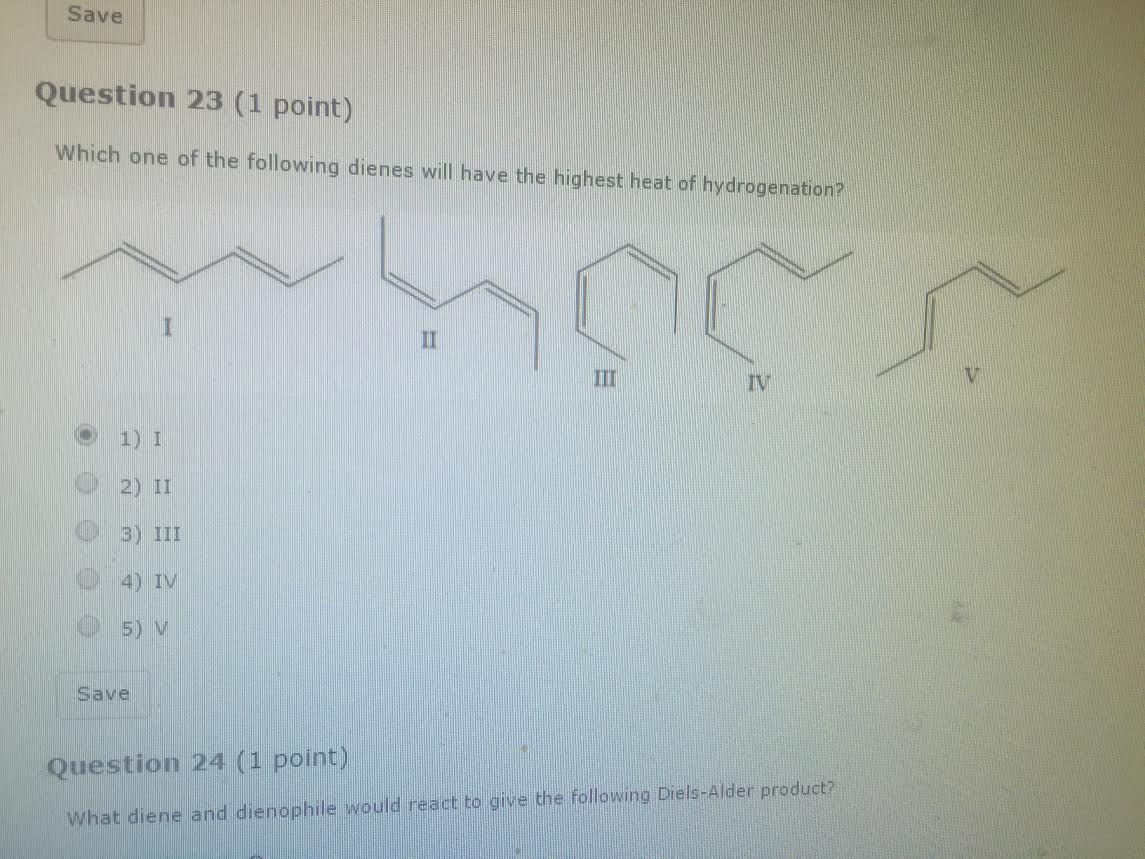 Solved Which one of the following dienes will have the | Chegg.com