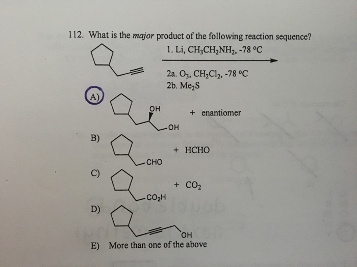 Solved What is the major product of the following reaction | Chegg.com