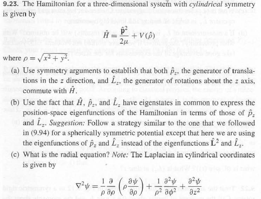 Solved 9.23. The Hamiltonian for a three-dimensional system | Chegg.com