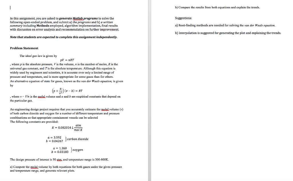 Solved b) Compare the results from both equations and | Chegg.com
