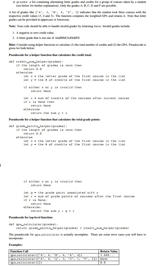 Solved Python 3 Write A Recursive Function Gpa 9695