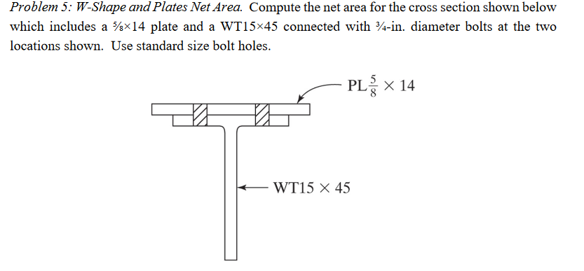 Solved W-Shape and Plates Net Area. Compute the net area for | Chegg.com