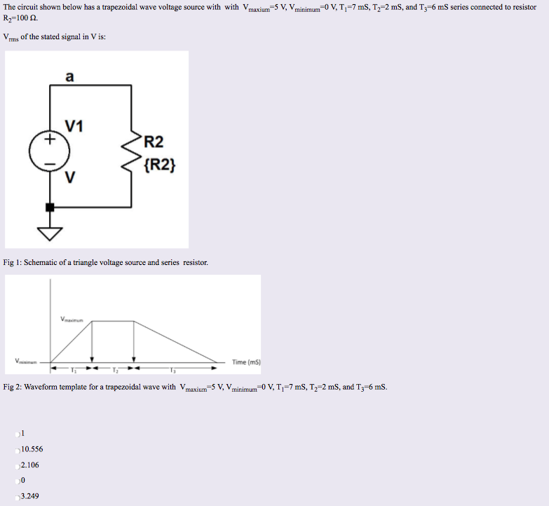 Solved The circuit shown below has a trapezoidal wave | Chegg.com