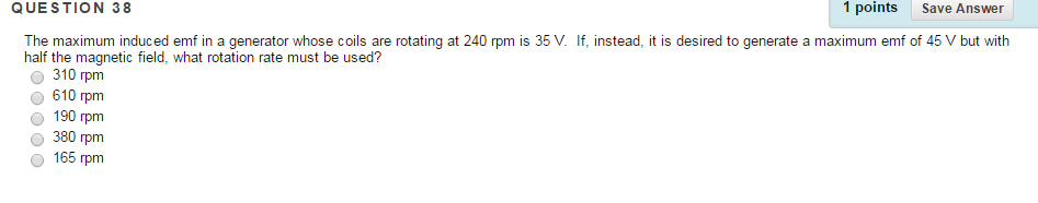Solved The maximum induced emf in a generator whose coils | Chegg.com