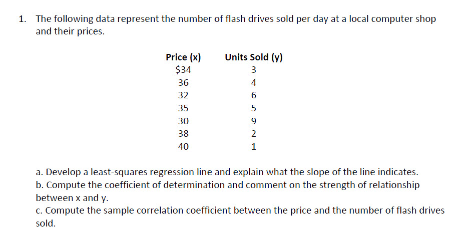 Solved The following data represent the number of flash | Chegg.com