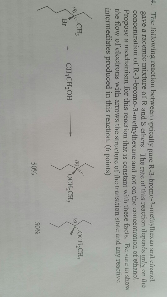 Solved The following reaction between optically pure | Chegg.com