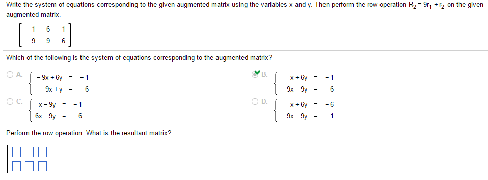 Solved Write the system of equations corresponding to the | Chegg.com