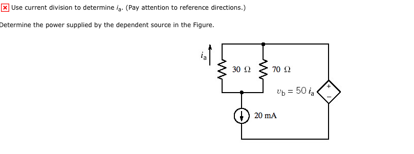 Solved Use current division to determine ia. (Pay attention | Chegg.com